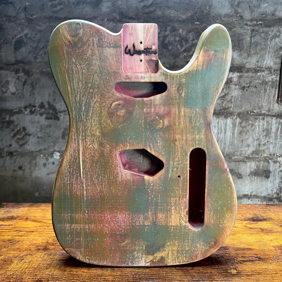 Warmtone Custom Guitars Relic Tele Style Guitar Body “Old Red Cedar” N