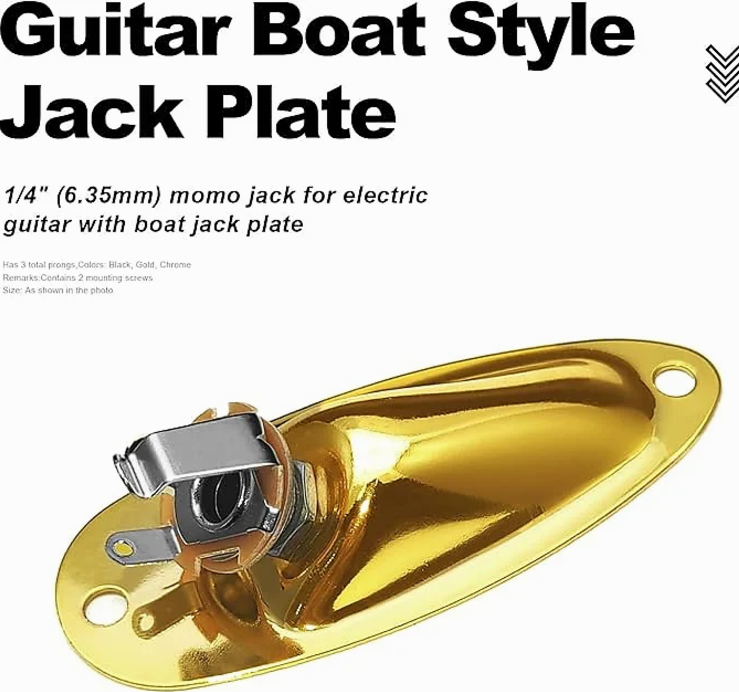 Electric Guitar Jack Plate ST Boat Jack Plate Gold for Strat – Warmtone ...