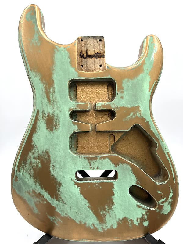 Warmtone Custom Guitars Strat Style Relic Guitar Body “Patina Gold” Ni